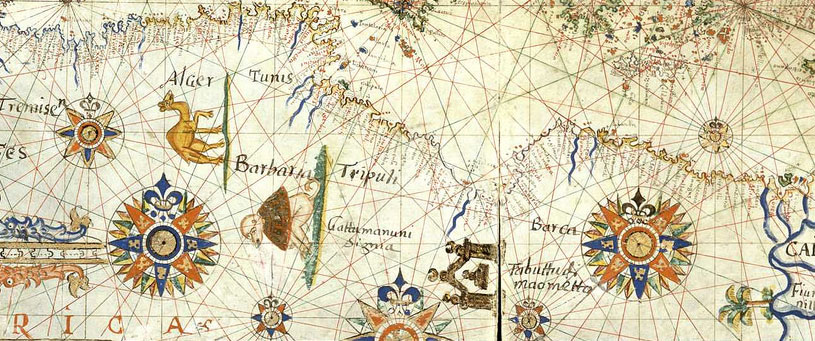 Mapa Antiguo De La Rosa De Los Vientos