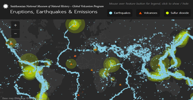 Cartografía de terremotos y volcanes: visores y descargas - Gis&Beers