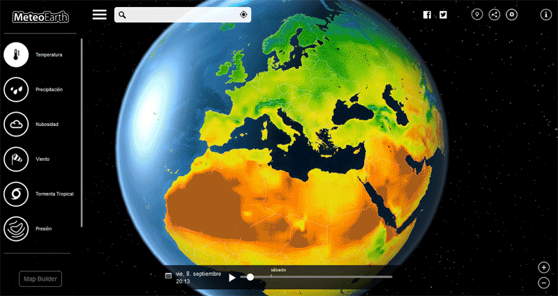 MeteoEarth, otro sencillo visor climático mundial - Gis&Beers