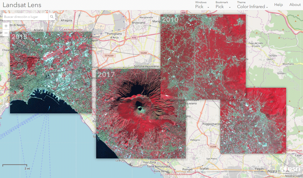 Landsat Lens: comparador de imágenes satélite - Gis&Beers