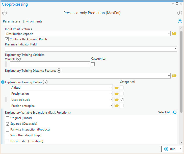 Herramienta Maxent para ArcGIS Pro en la modelización de especies - Gis ...